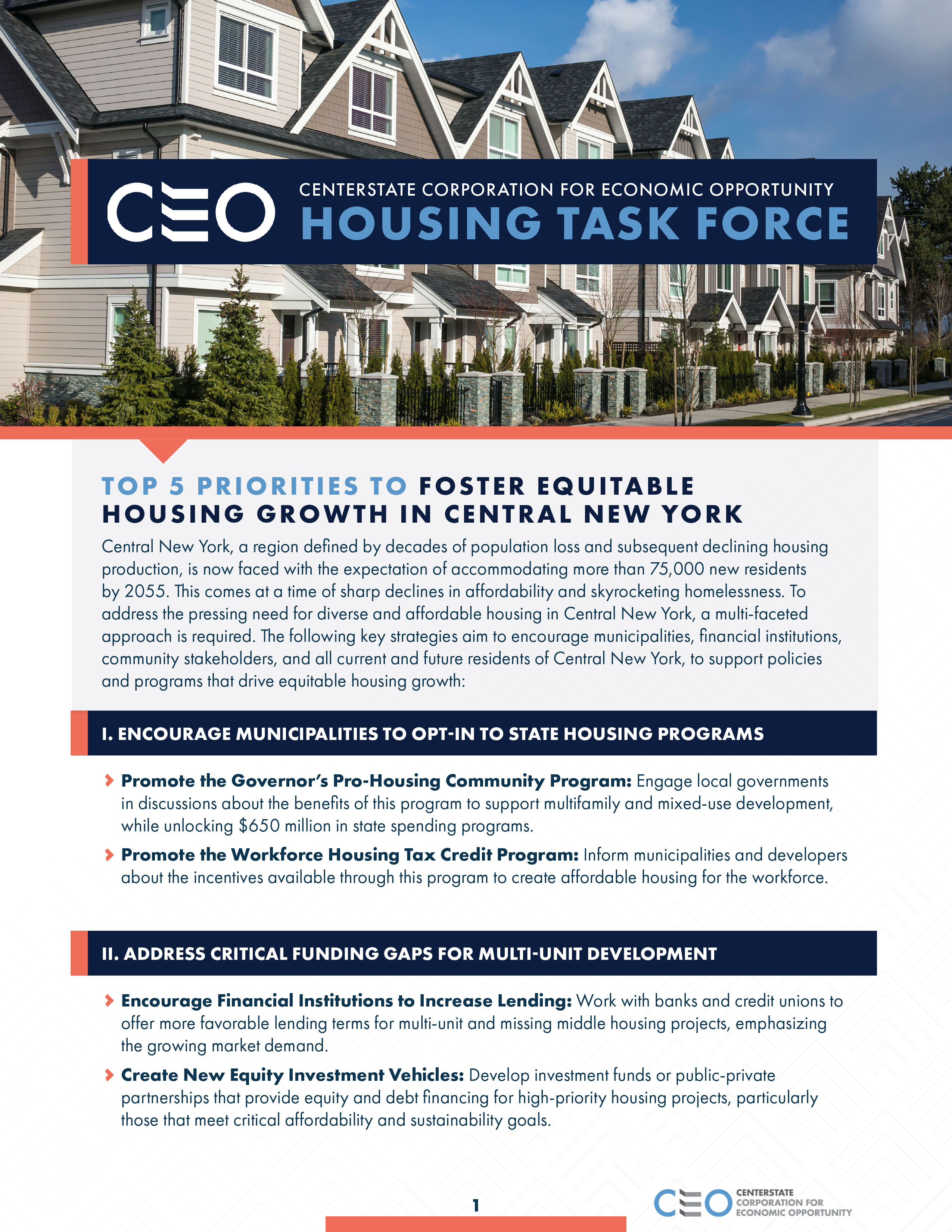 CenterState CEO Housing Task Force - Top 5 Priorities | CenterState CEO