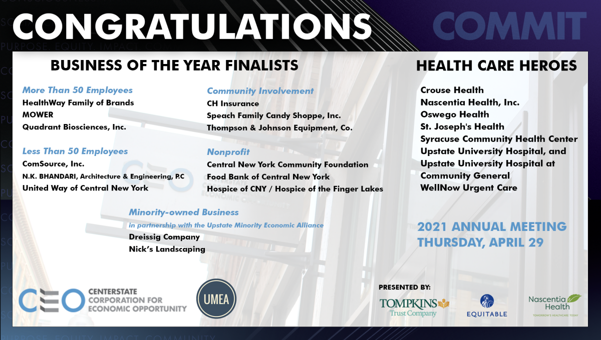 Award Finalists, Speaker Named for CenterState Annual Meeting ...